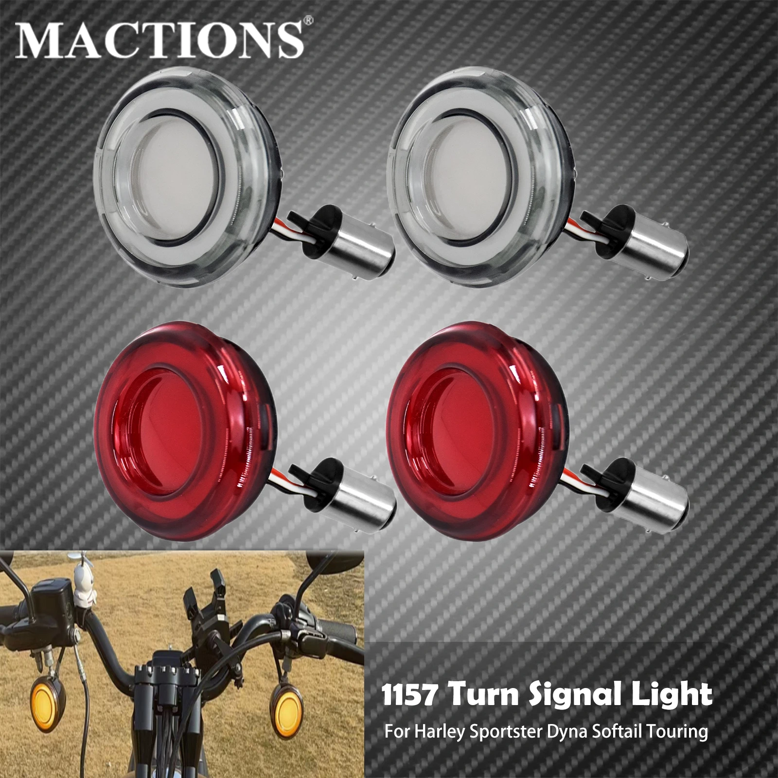 Motorcycle Turn Signal Conversions LED Panel Light 1156 1157 Bullet ...