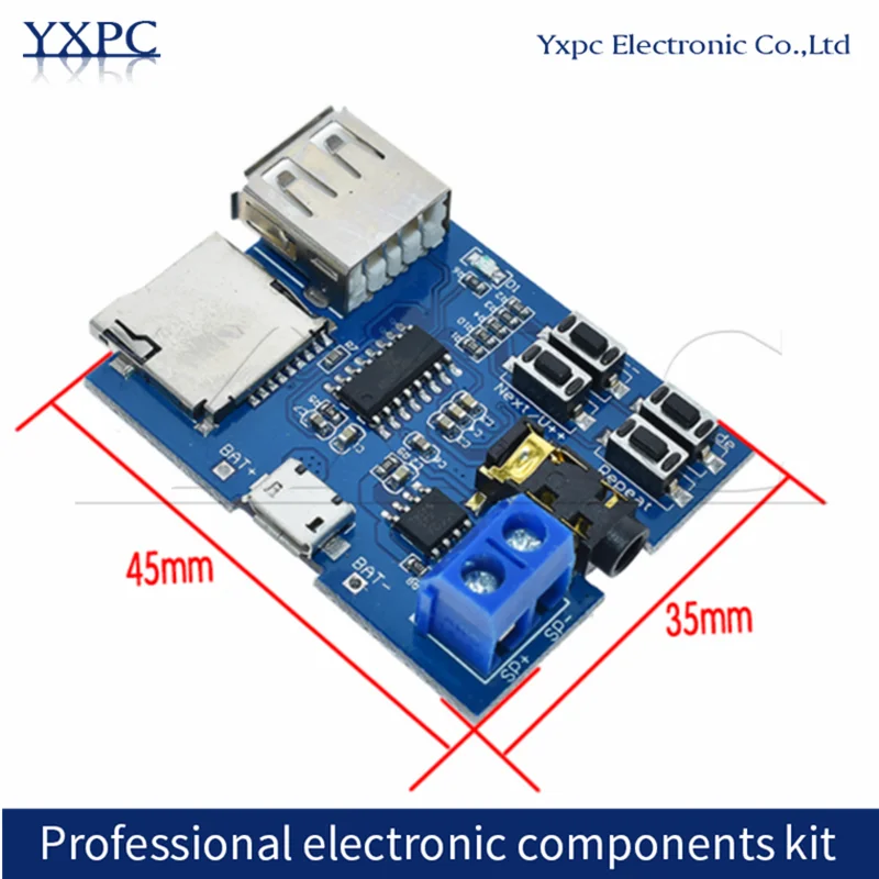 MP3 Lossless Decoding Board Audio Plug-in U Disk Decoder TF Card USB ...