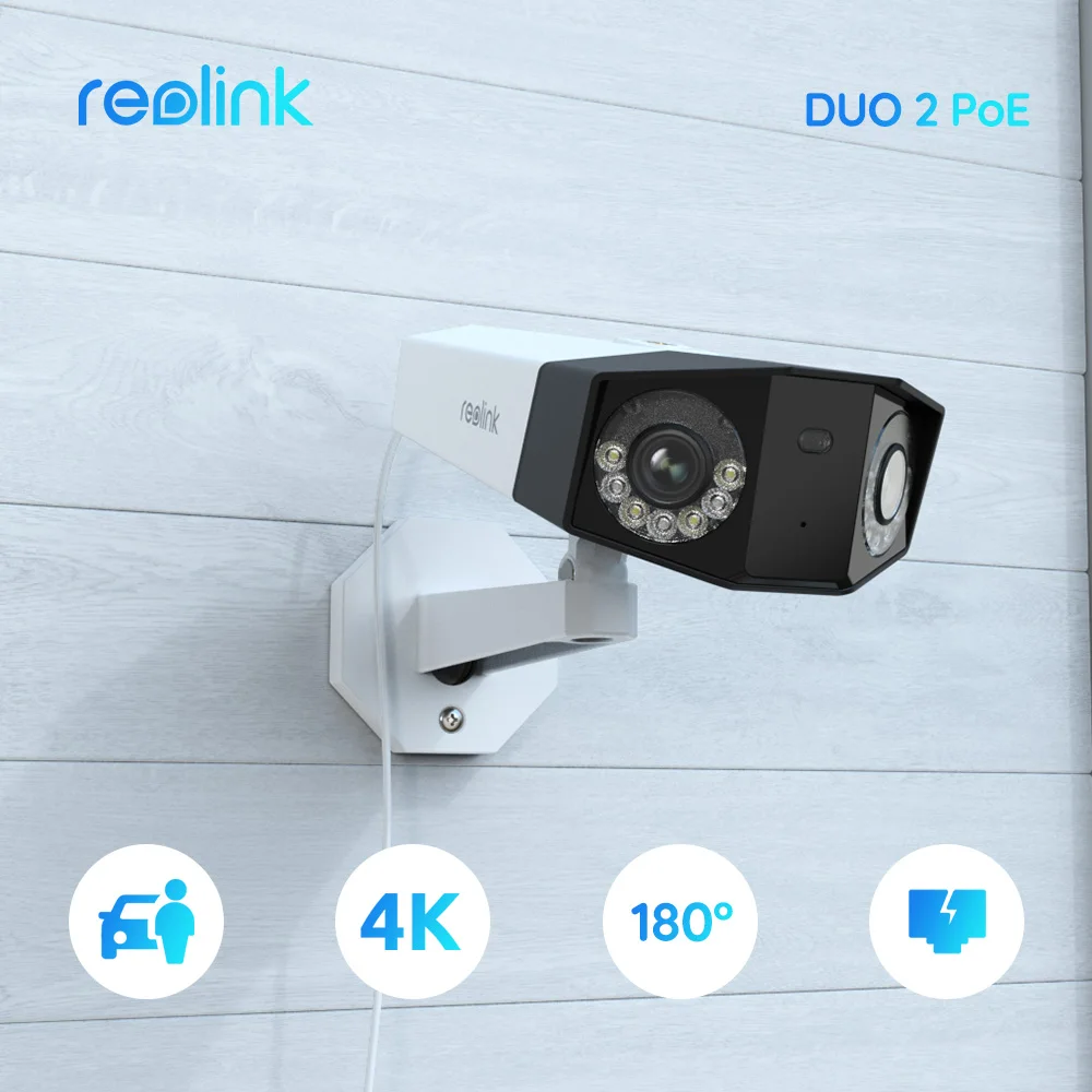 Reolink Duo 2 Series Dual Lens 4K PoE Security Camera 6MP WiFi Outdoor IP Cam 2K+ 4G LTE