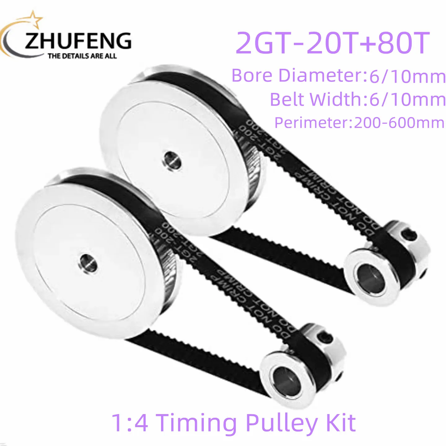 2GT-Timing-Belt-Pulley-GT2-80-Teeth-20-Teeth-Reduction-4-1-1-4-3D ...