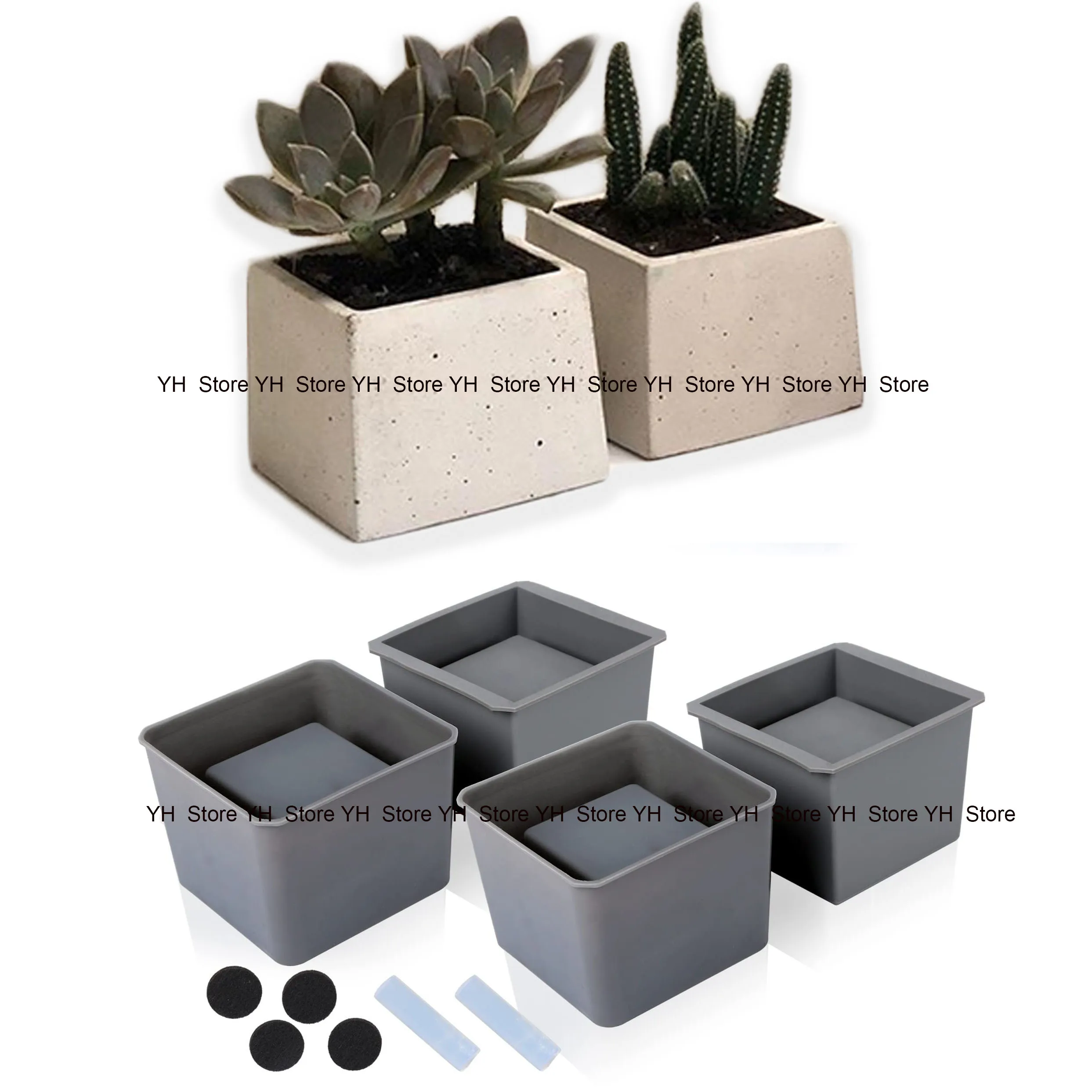 Cement-Pot-Planter-Molds-Candle-Vessel-Plaster-Moulds-Air-Plant-Holder ...