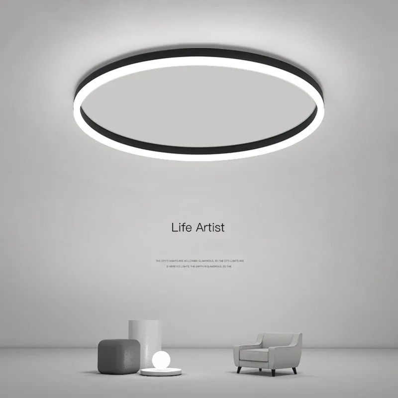 Modern-Simple-Led-Ceiling-Lights-Metal-Acrylic-Circle-Dimmable-Ceiling ...