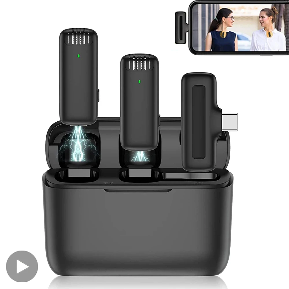 Lavalier-Wireless-Buttonhole-Lapel-Microphone-Bluetooth-Mini-Mic-For ...