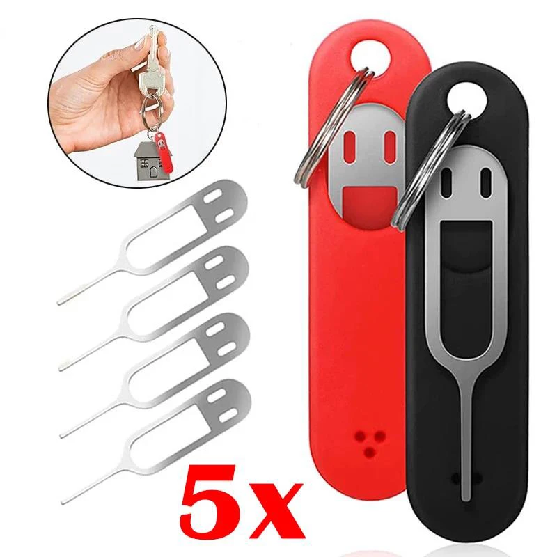 Anti-Lost Sim Card Eject Pin Needle with Storage Case Universal Mobile ...