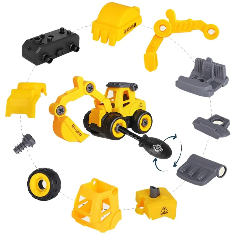 Disassembly Engineering Vehicle Toy DIY Nut Assembly Puzzle Simulation ...