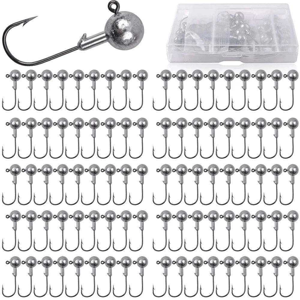 90Pcs-Crank-Jig-Head-Hook-Fishing-Hooks-Head-Jig-Lure-Hard-Bait-Soft ...