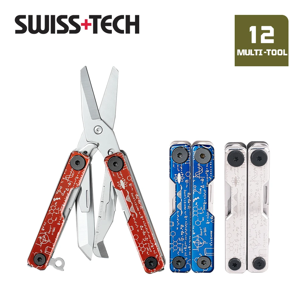 SWISS-TECH-12-IN-1-Portable-Spring-Action-Scissors-Pocket-EDC-Multitool ...
