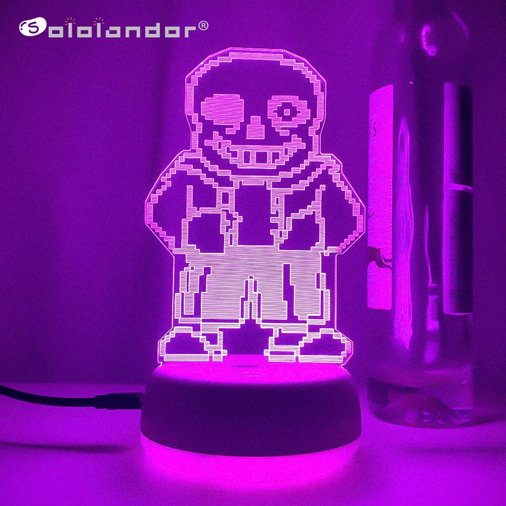 Undertale Anime Lamp Cute Room Decor RGB Table Light Houses Decoration ...