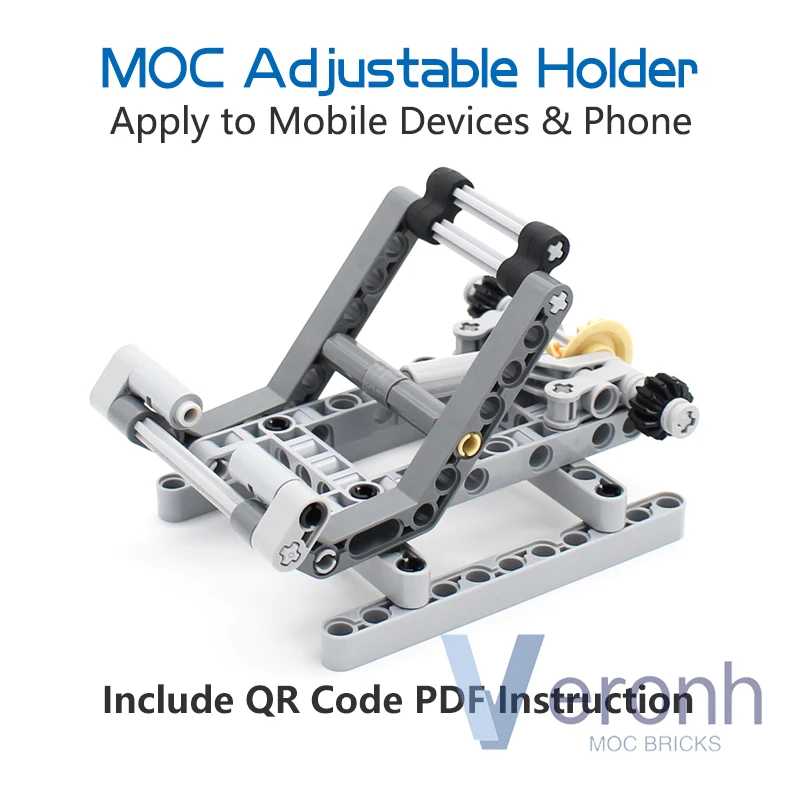 MOC-High-tech-Gear-Adjustable-Smart-Phone-Holder-Building-Blocks-Set ...