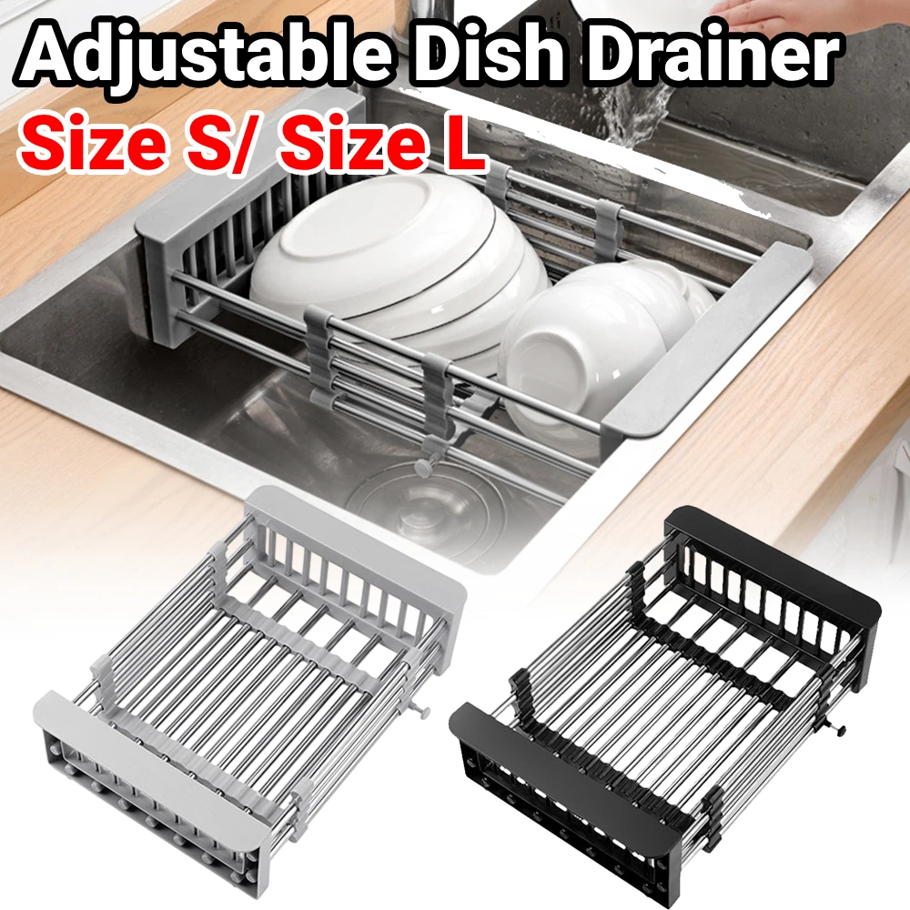 Adjustable-Drain-Rack-Stainless-Steel-Telescopic-Drain-Rack-Fruit ...