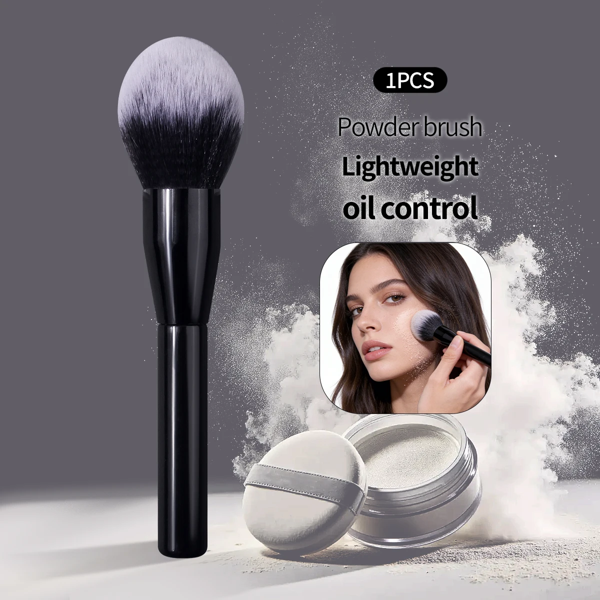1Pcs Soft Large Powder Brush, Multi-functional Setting Brush & Blush ...