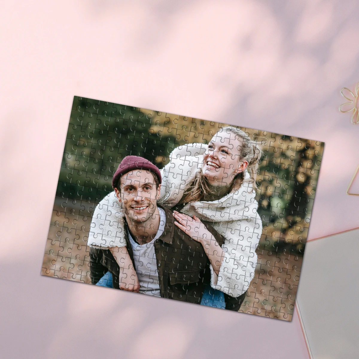 35/150/300/500/1000pcs Personalized Custom Photo Puzzle romantic couple ...