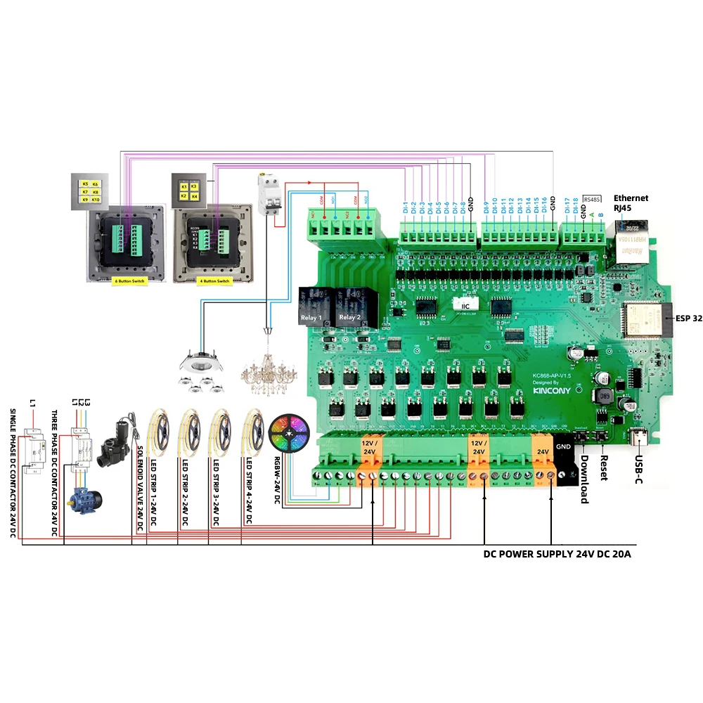 KC868-AP-esp32-wifi-rj45-pwm-dimmer-placa-de-interruptor-para-12v-24 ...
