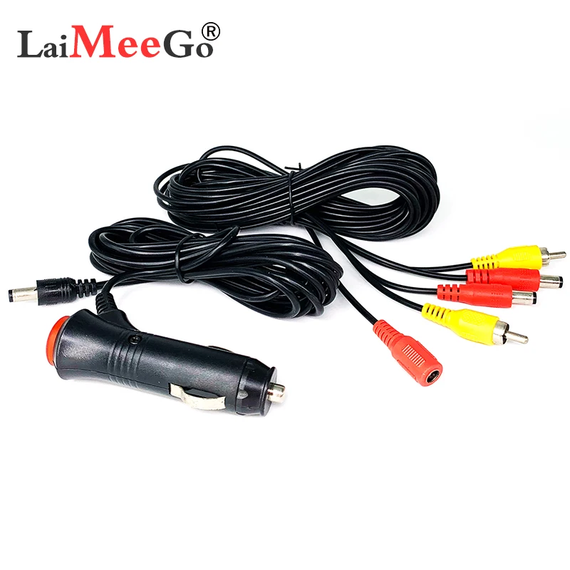 RCA Video Cable For Rear View Camera and Monitor DC2.1 Car Cigarette ...