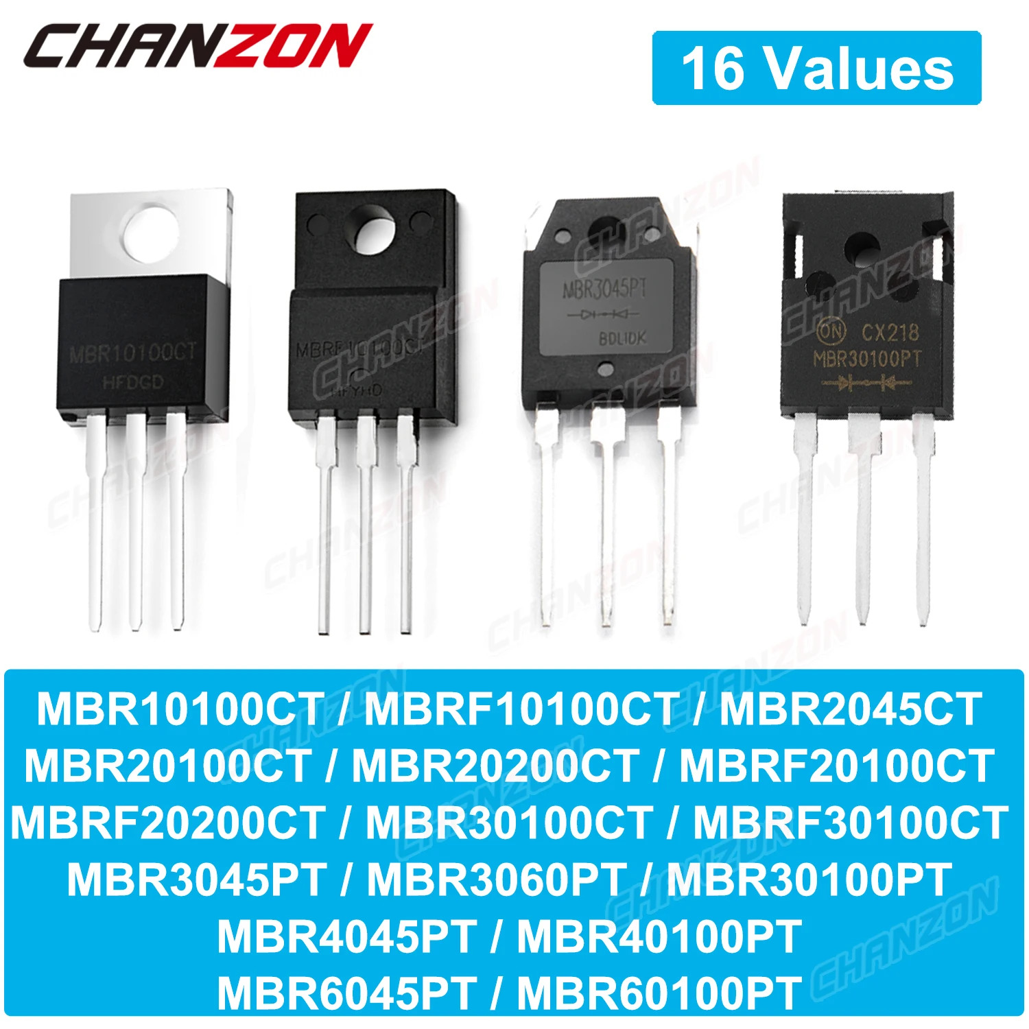 16-valores-MBR20100CT-MBR30100CT-MBR20200CT-MBR4045PT-MBRF20100CT ...