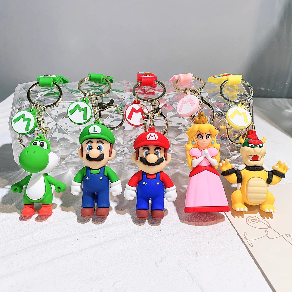 New-Super-Mario-Anime-Keychains-for-Couples-Luigi-Silica-Doll-Keyring ...