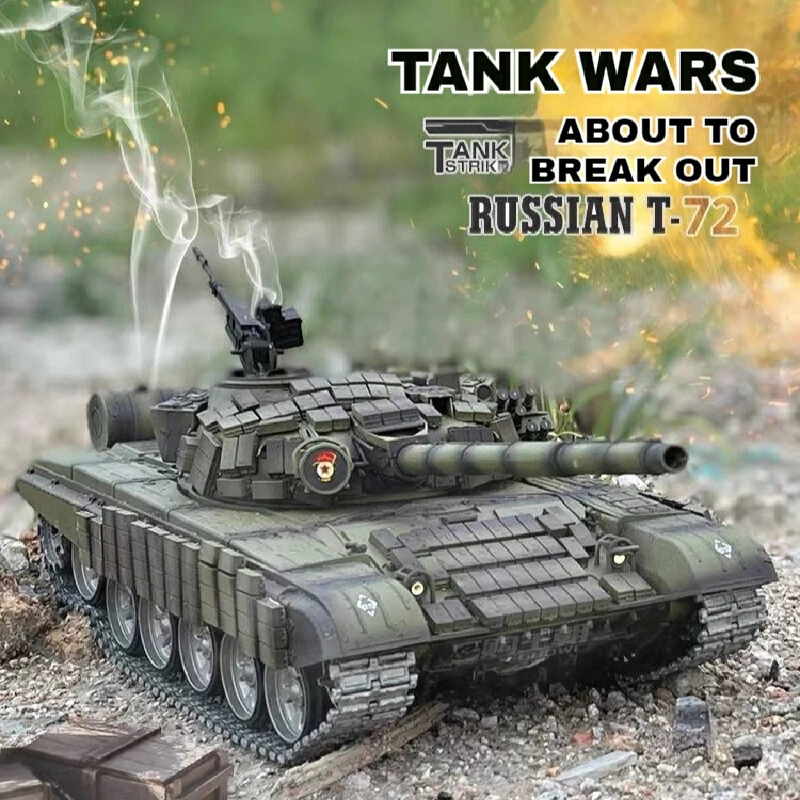 Henglong RC Tank 3939 Russian T-72 Armored Tank 1:16 Large Tracked ...