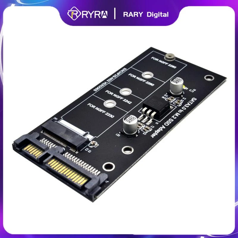 RYRA M.2 NGFF 어댑터 M2 SATA 3.0 어댑터, 2 인 1 컨버터 SSD 솔리드 스테이트 드라이브 6G 인터페이스 ...