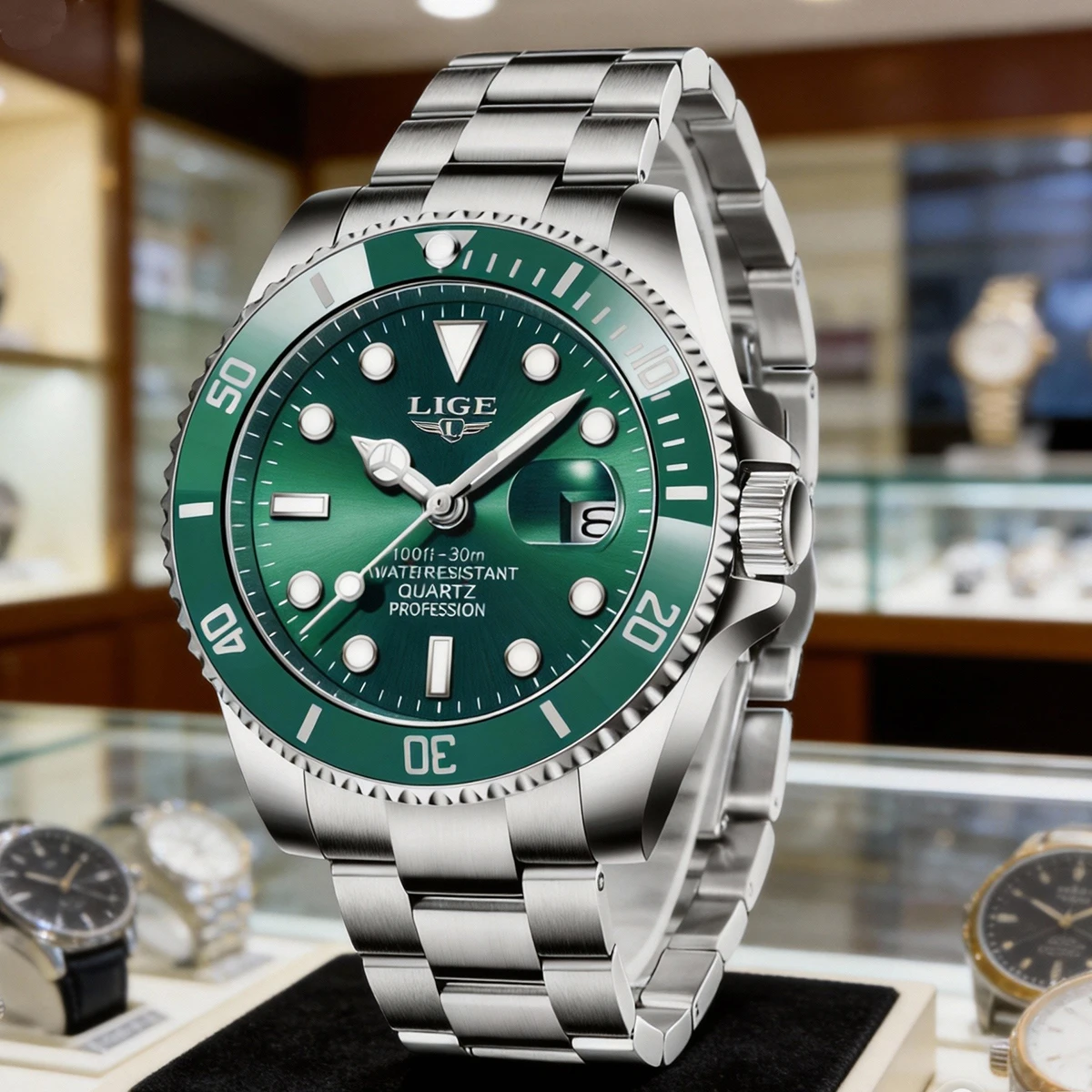 LIGE Top Man Clock Waterproof Luminous Luxury Men's Watches Time ...
