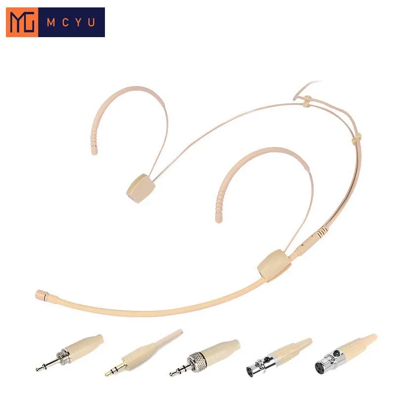 Headset Beige Wired Condenser Microphone Hidden Wireless Transmitter ...