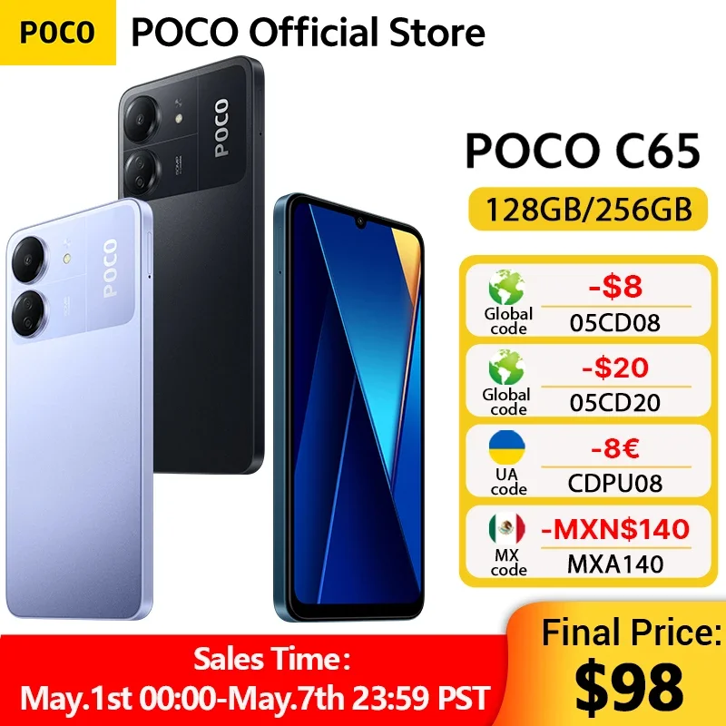 POCO-C65-Global-Version-128GB-256GB-MediaTek-Helio-G85-Octa-Core-NFC ...