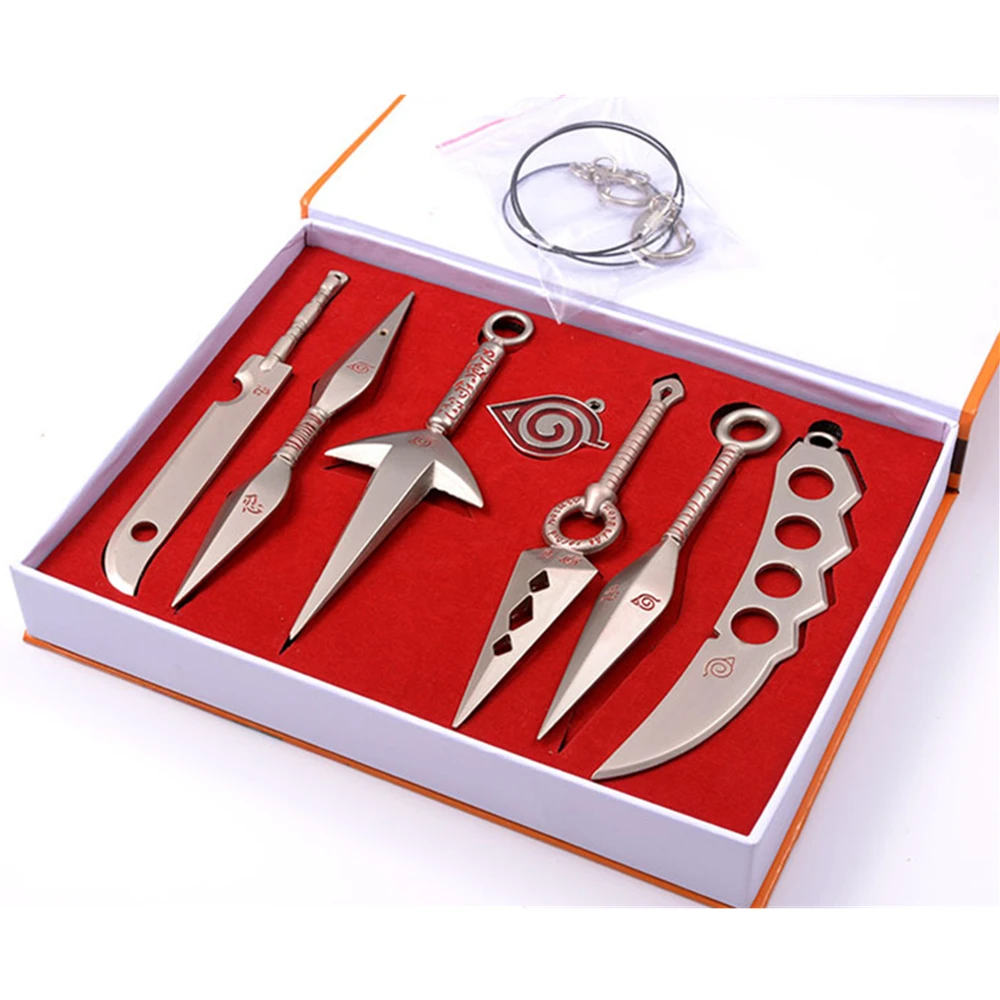 Anime Naruto Uzumaki Sasuke Kakashi Shuriken Arms Kunai Ninja Toys ...