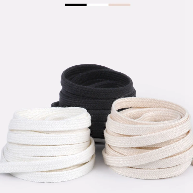 Shoelaces for Shoes Canvas Classic White Double Thicken Weave Cotton ...