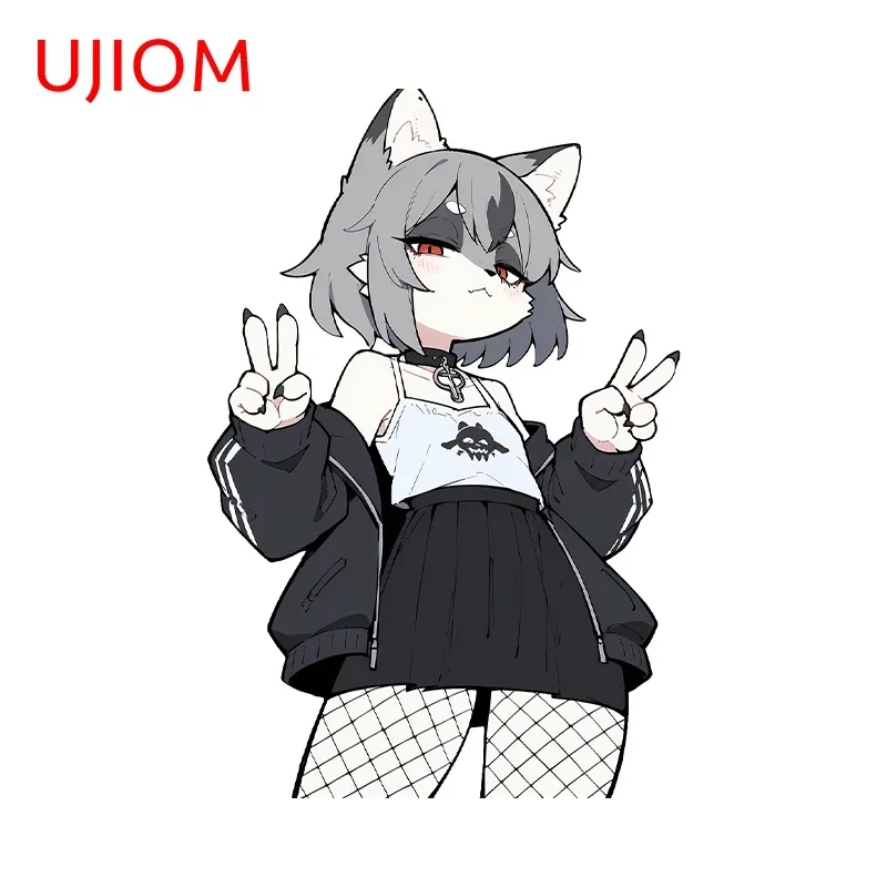 UJIOM-13cm-8-7cm-Cool-Furry-Girl-Cute-Wall-Sticker-Personality-Baby ...