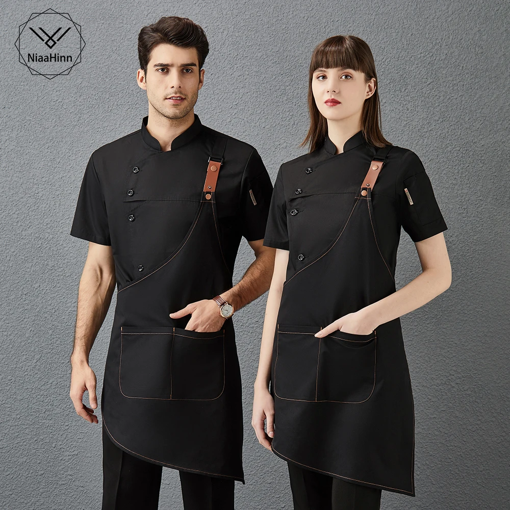 Uniforme-de-Chef-para-hombre-chaqueta-de-Chef-ropa-de-trabajo-de-manga ...