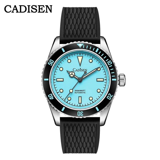 CADISEN Luxury Men Watch 38mm Diver Vintage Automatic Business Wristwatches NH35 Mechanical ...