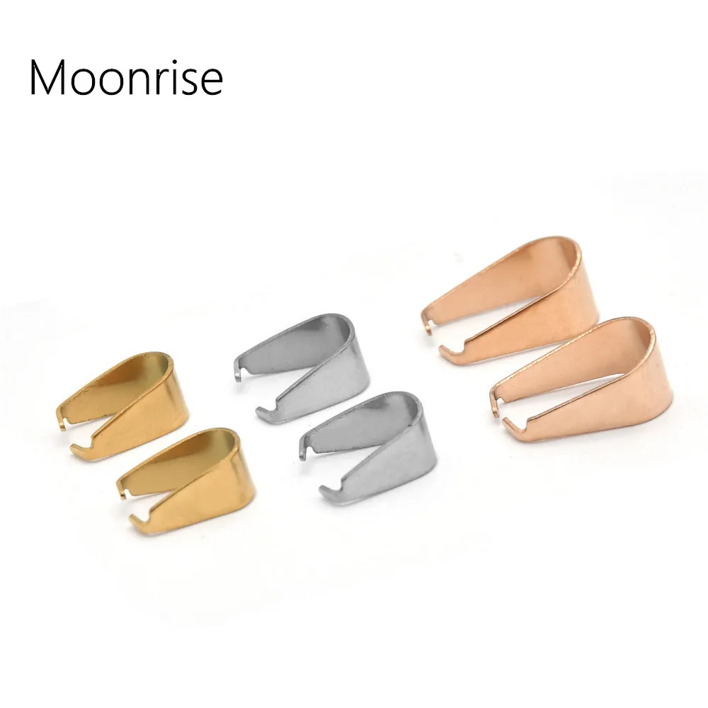 20-50Pcs Stainless Steel Hook Pendant Clasps Pinch Clips Bail Pendants ...