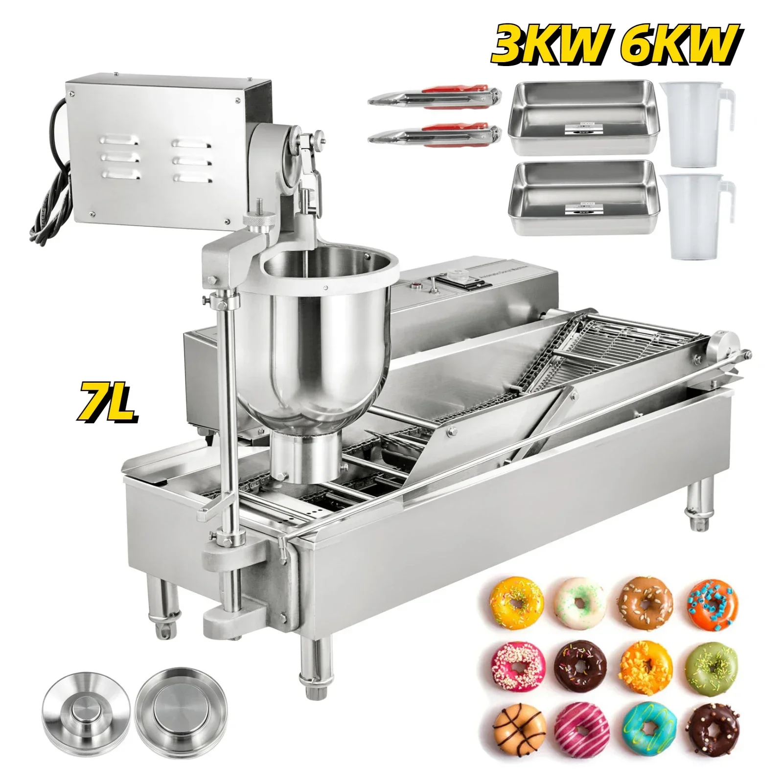 VEVOR-Commercial-Automatic-Donut-Making-Machine-7L-Hopper-Stainless ...