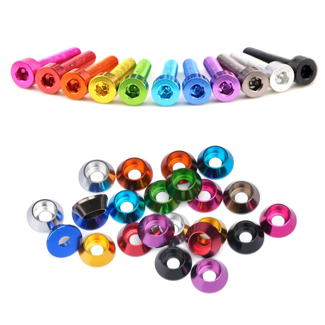 5-Piece Bicycle Bottle Cage Screw Set M4 Ultra-Light Aluminum Alloy ...