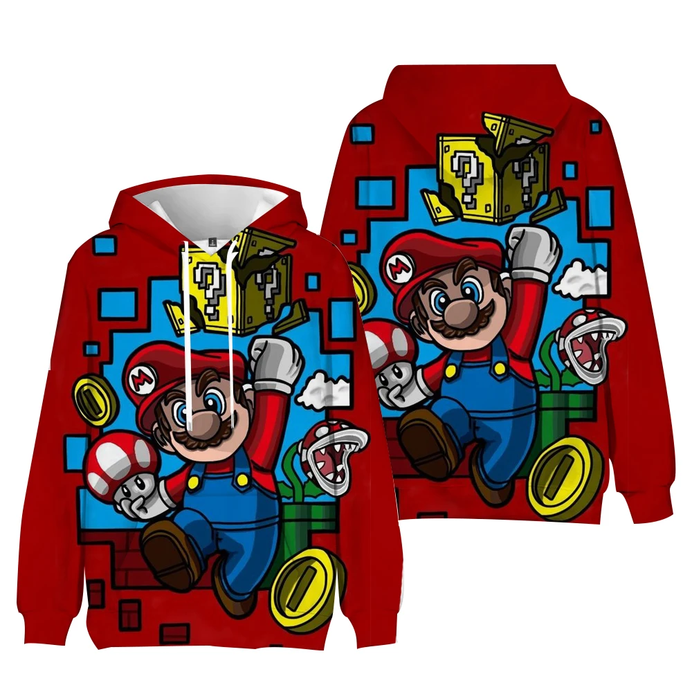 Super Mario Bros. Super Mario Mario Sudadera con capucha informal Ropa ...
