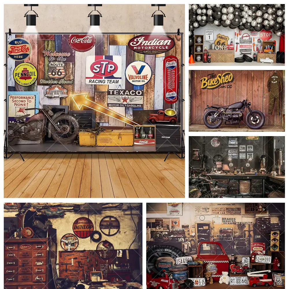 Retro Motorcycle Car Repairs Garage Tool Workshop Cool Boys Kids ...