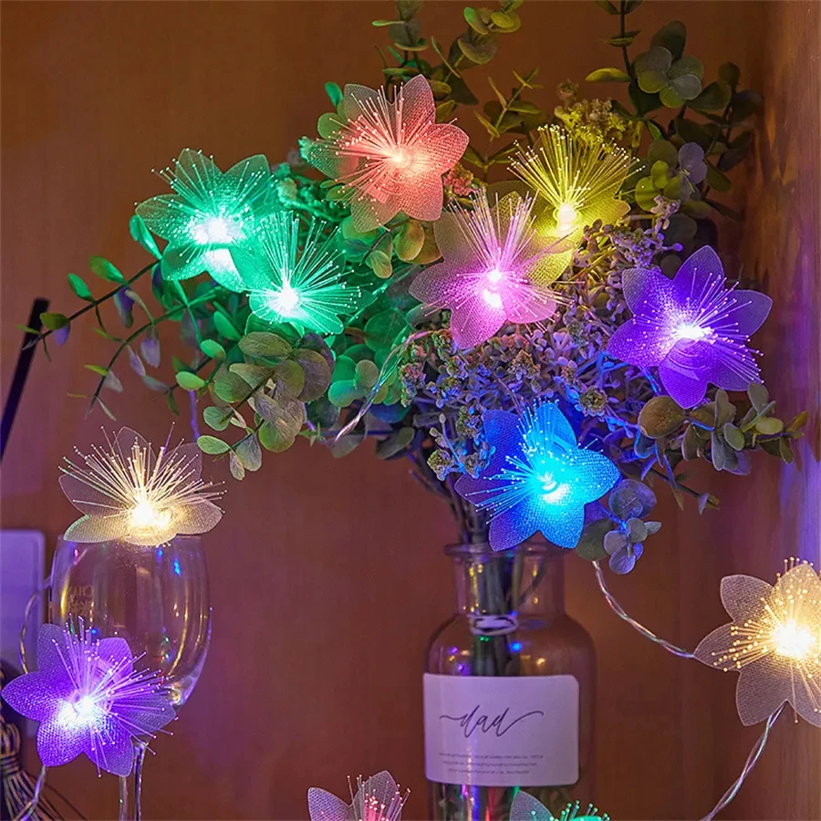2/3M LED Fiber Optic Fairy Light Garland – Battery-Operated Christmas ...