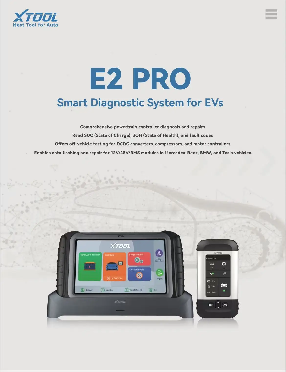 New Xtool E2pro Diagnostic for China Electric vehicle for Zeeker,Voyah ...