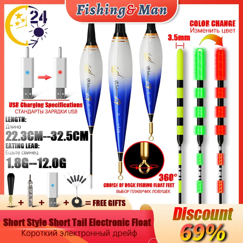 2024-New-Rock-Fishing-Electronic-Float-LED-Gravity-Sensing-All-Green-To ...