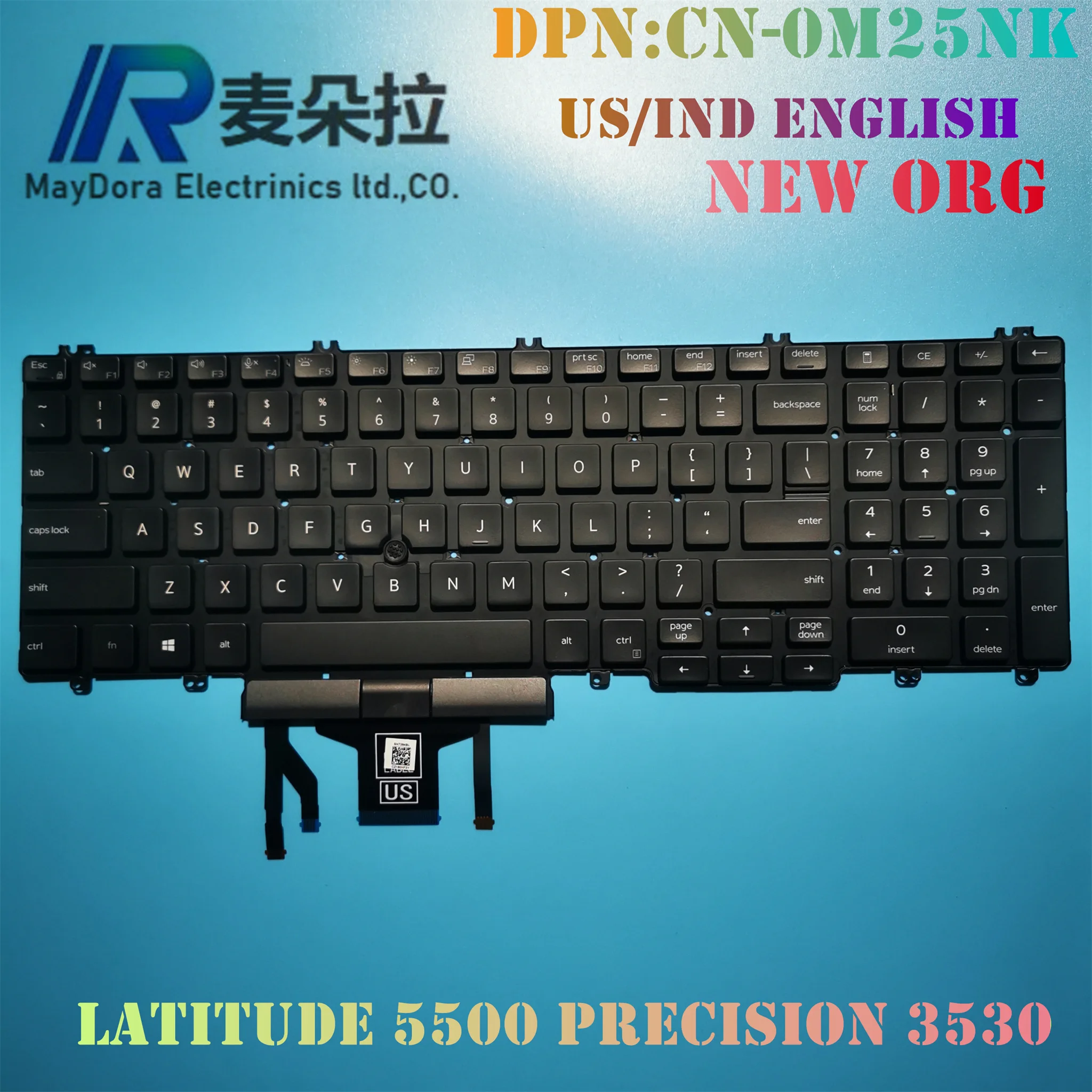 NEW ORG Laptop Backlight keyboard for Dell Latitude 5500 5501 5510 5511 ...