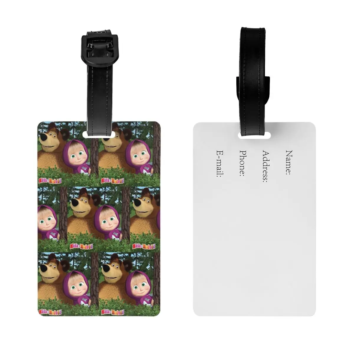 Cartoon Masha And The Bears Luggage Tags Suitcase Accessories Travel ...