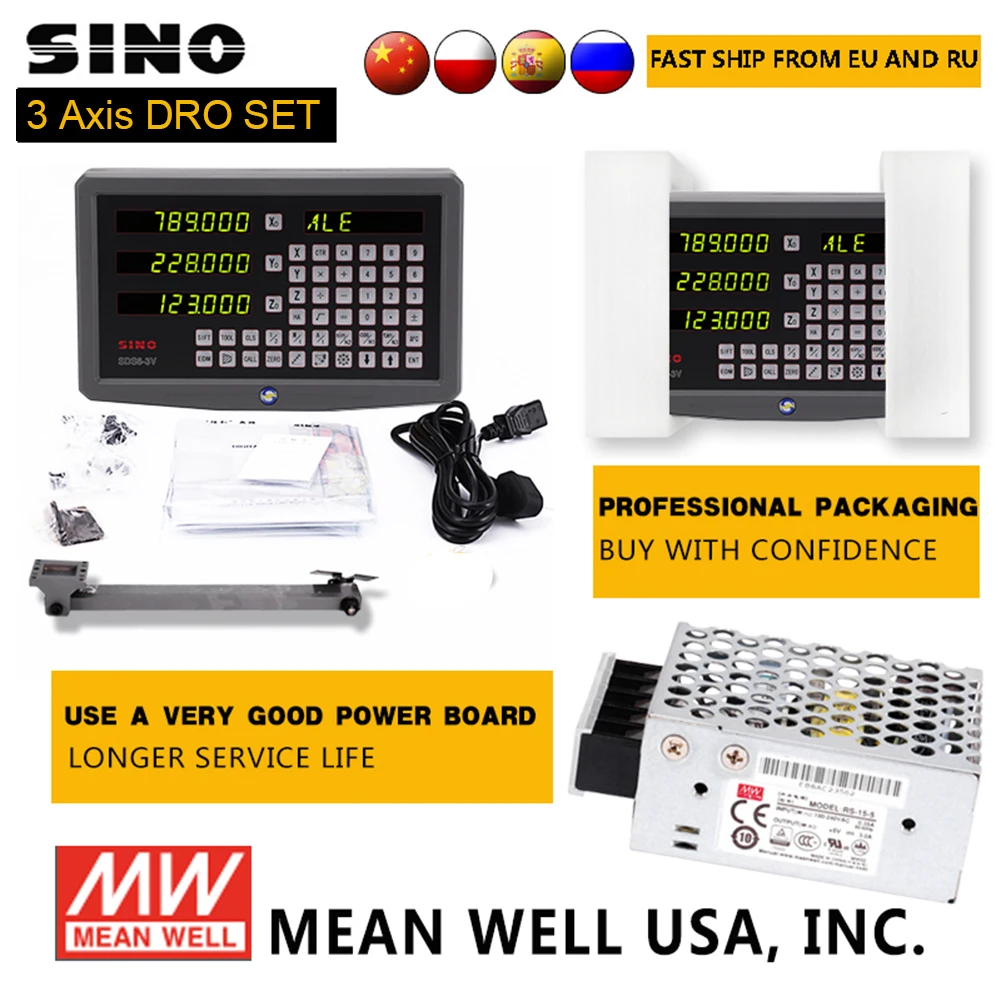 SINO-3-Axis-DRO-Digital-Readout-Display-for-Grating-Glass-Ruler-Linear ...