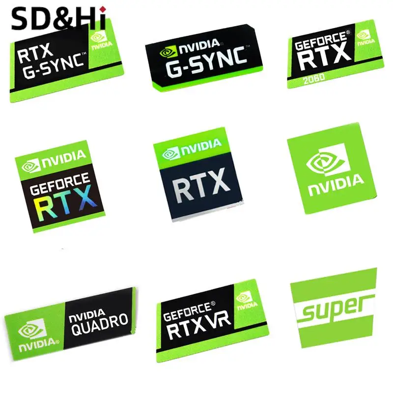 1pc placa gráfica etiqueta rtx 2080ti 2070 2060 titan vr gtx 1650 ...