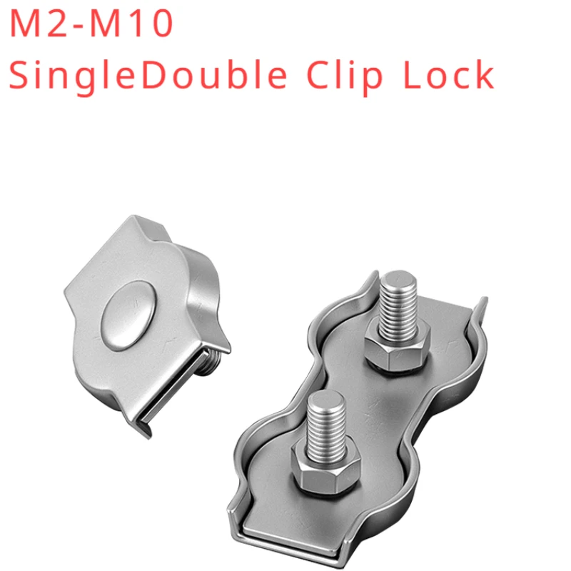 304-Stainless-Steel-Wire-Rope-Clips-Single-Double-Grips-Cable-Clamps-M2 ...