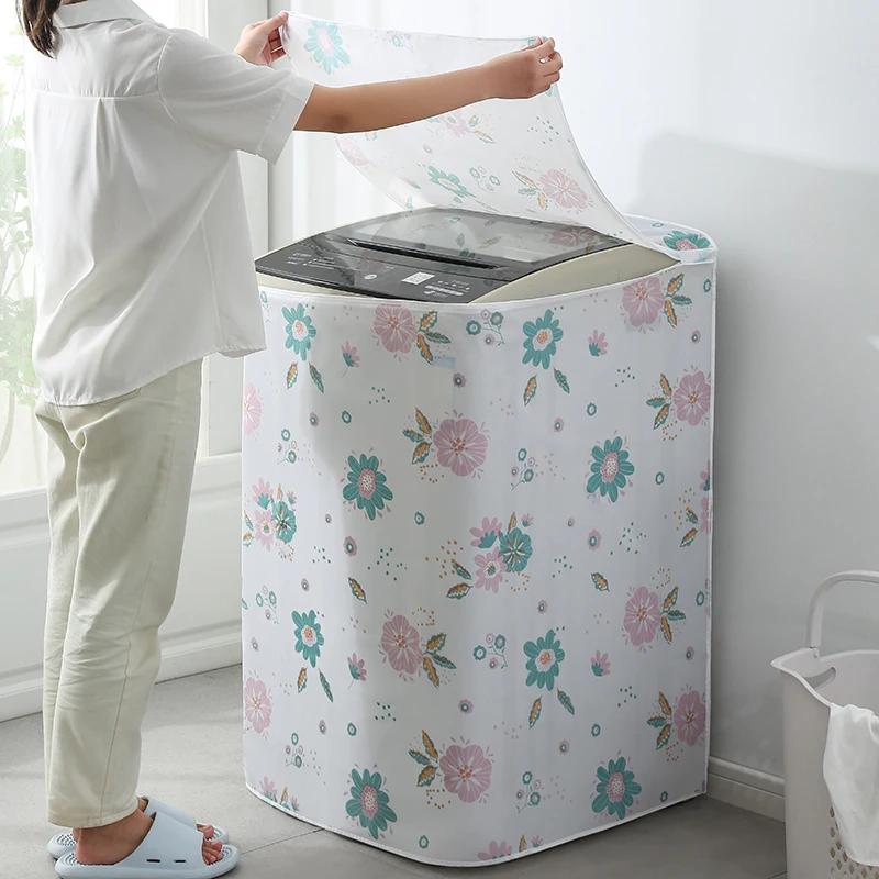 Washing-Machine-Protective-Cover-Print-Floral-Flip-Washing-Machine-Dust ...