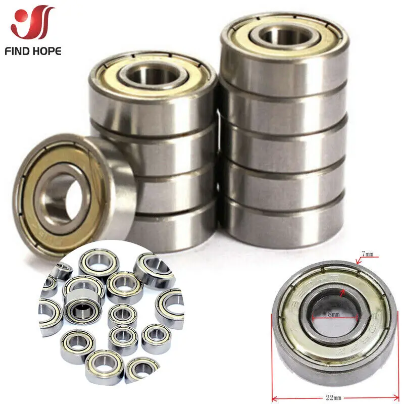 10Pcs-Deep-Groove-Ball-Miniature-Bearings-Double-sided-Metal-Seal-High ...