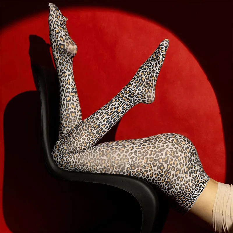 Medias-sexis-con-estampado-de-leopardo-para-mujer-calcetines-inferiores ...