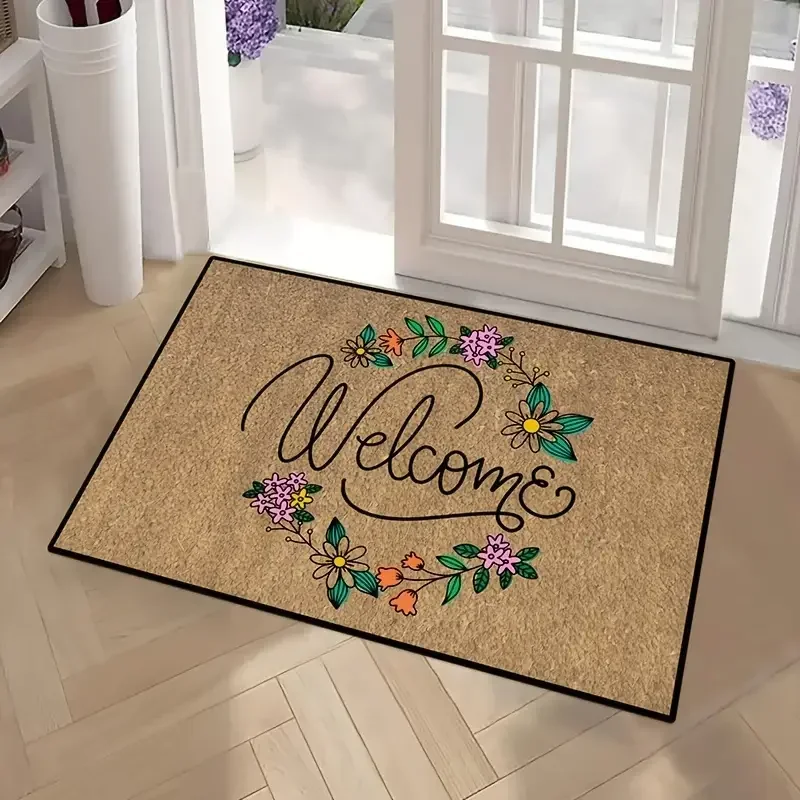 Flower-Print-Home-Floor-Mat-Non-slip-Easy-Clean-Decoration-Carpet ...
