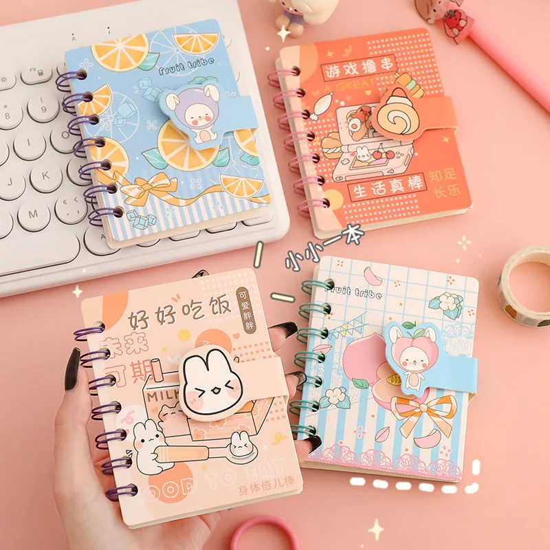 1pc Cute Cartoon Mini Notebook Small Kawaii Bear Bunny Cover Coil ...