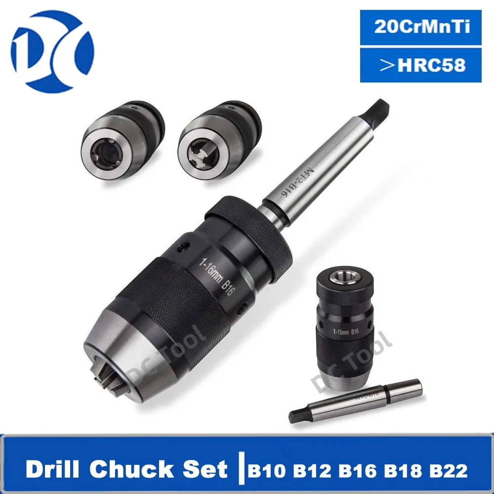 Self-tightening-Drill-Chuck-Three-Claws-B10-B12-B16-B18-B22-Morse-Drill ...