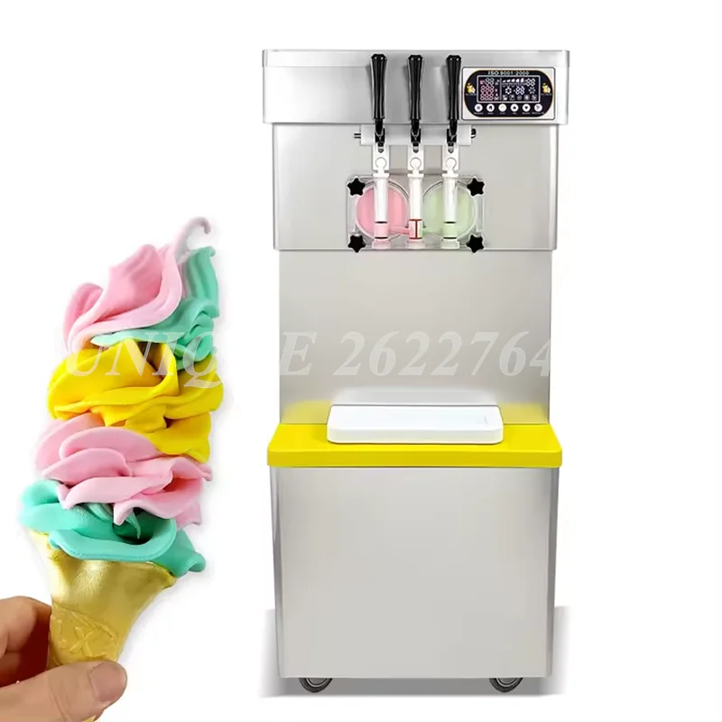 Comercial-Vertical-Cone-Macio-M-quina-De-Sorvete-3-Cabe-as-3-Cores ...